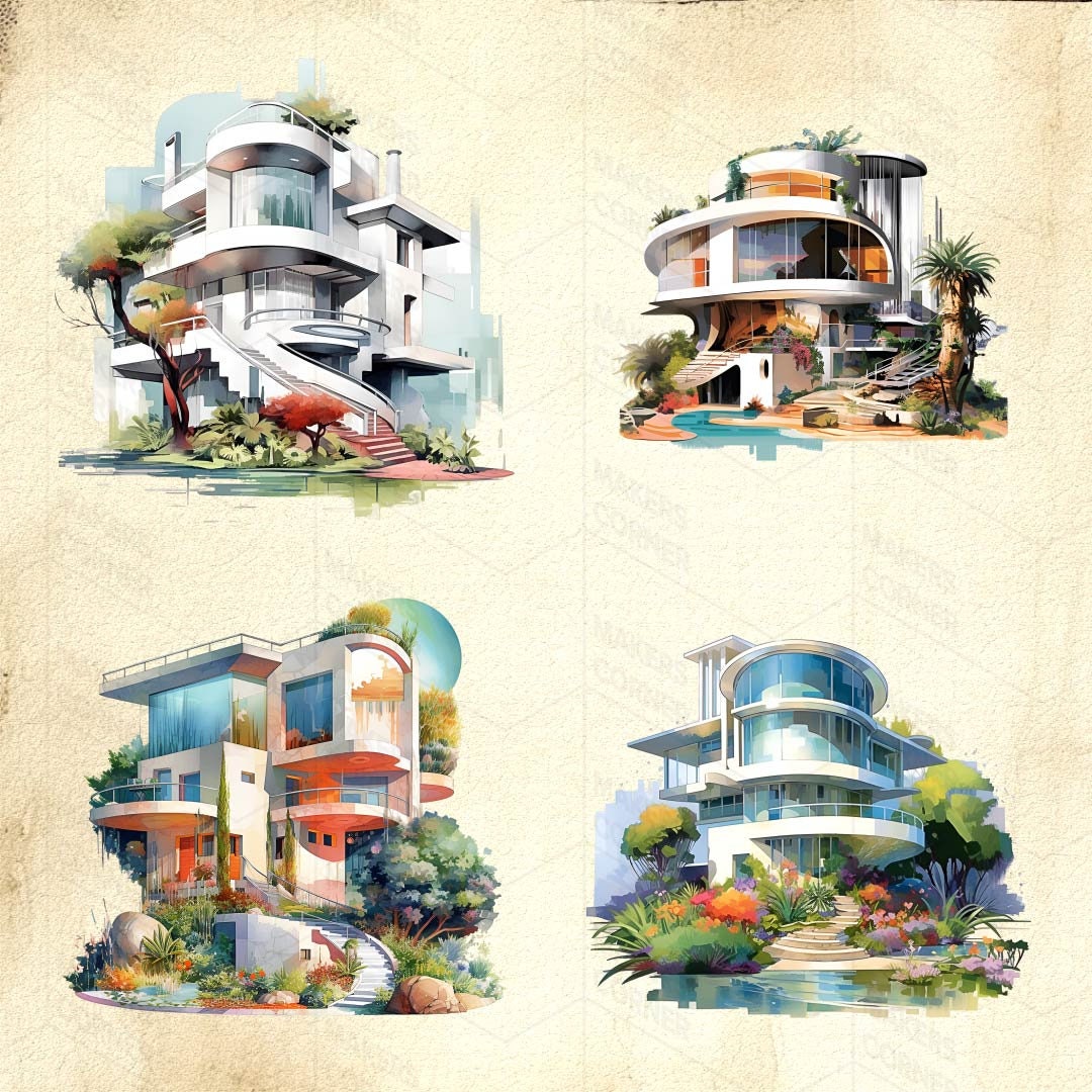 Neofuture Homes Clip Art Collection for Fantasy Art and Design ...