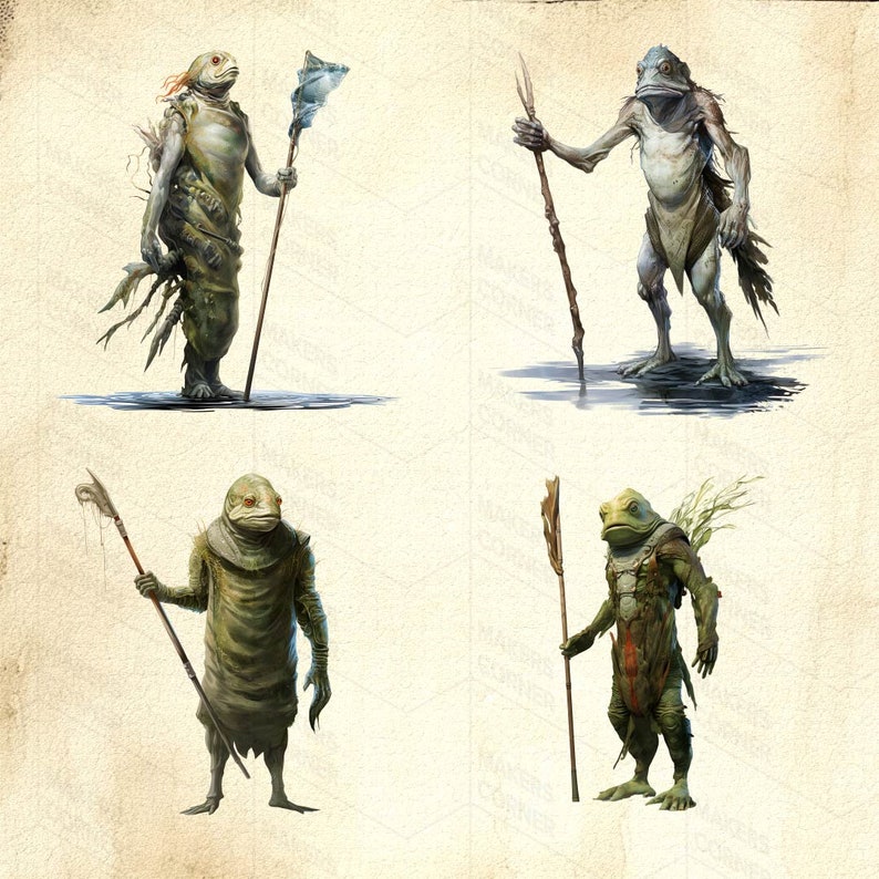 Malicious Gurglins Clip Art Collection for Art and Design, Amphibious ...