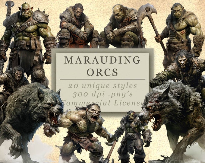Marauding Orcs Clip Art Collection for Art and Design, Games Night ...