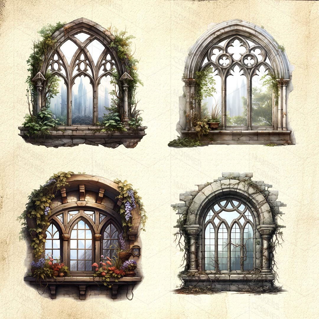 Fantastical Windows Clip Art Collection for Fantasy Art and Design ...