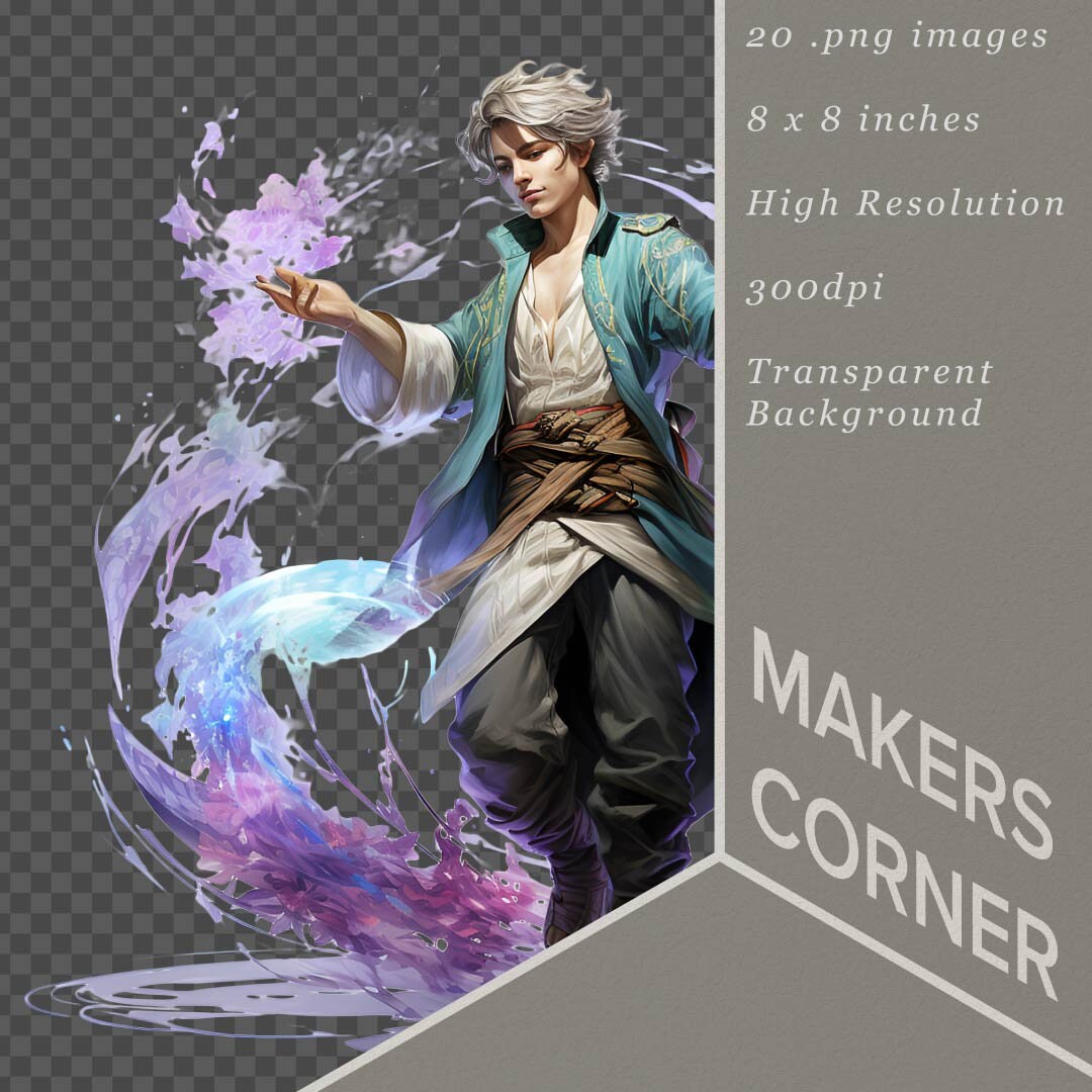 Gifted Sorcerers Clip Art Collection for Art and Design, RPG Graphics ...