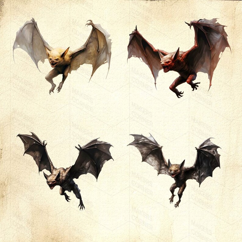 Ahool Bats Clip Art Collection for Art and Design Games - Etsy UK