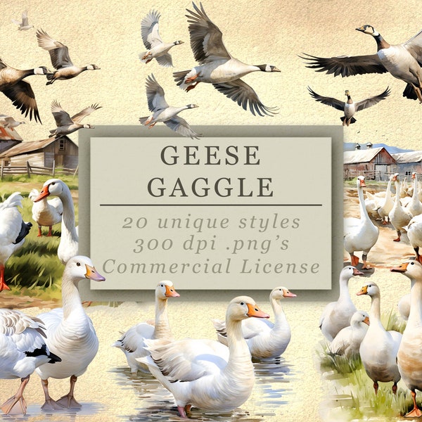 Digital Geese Clip Art - Etsy