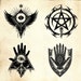 Schools of Magic Symbols Clip Art Collection Fantasy Magical Graphics ...