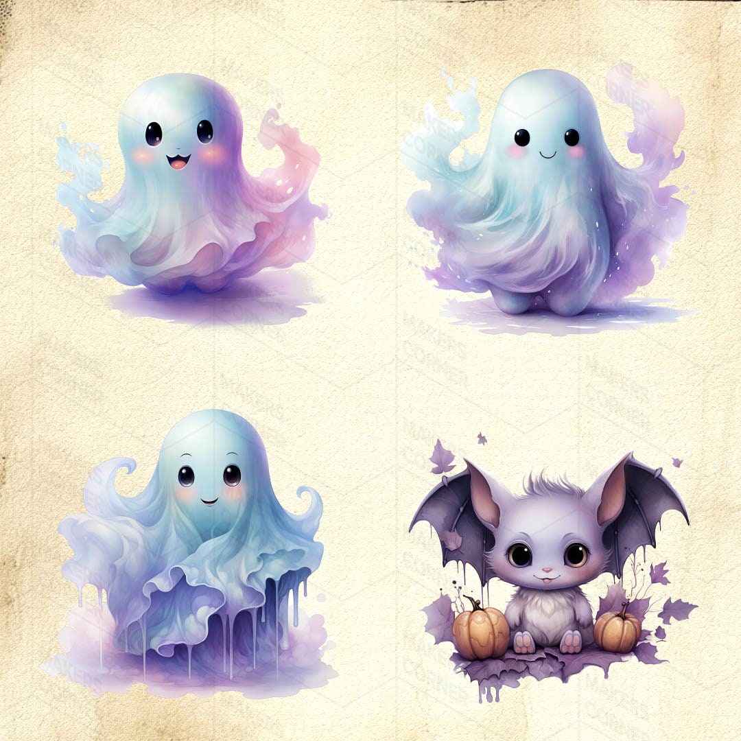 Cute Pastel Halloween Clip Art Collection for Art and Design, Halloween ...