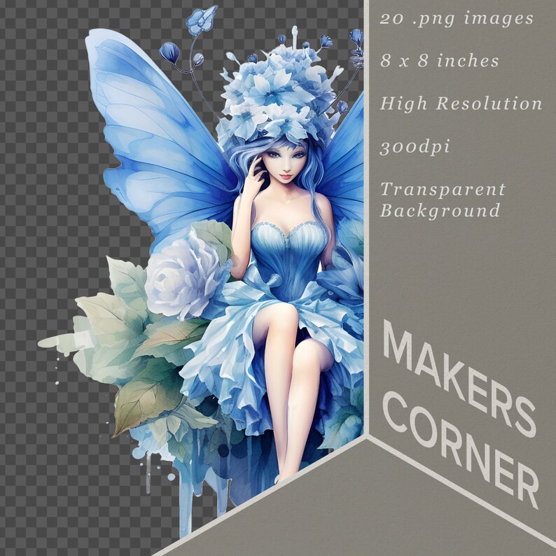 Floral Fairies Clip Art Collection for Art and Design Fantasy - Etsy