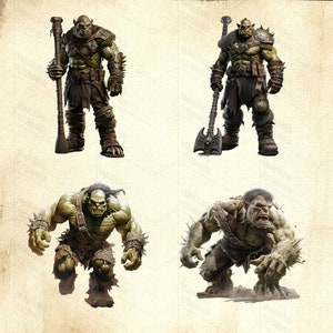 Marauding Orcs Clip Art Collection for Art and Design, Games Night ...