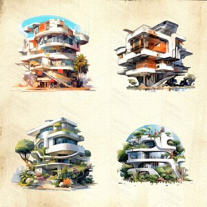 Neofuture Homes Clip Art Collection for Fantasy Art and Design ...