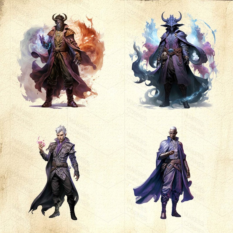 Gifted Sorcerers Clip Art Collection for Art and Design, RPG Graphics ...