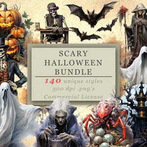 Scary Halloween Clip Art Bundle for Art and Design Halloween - Etsy