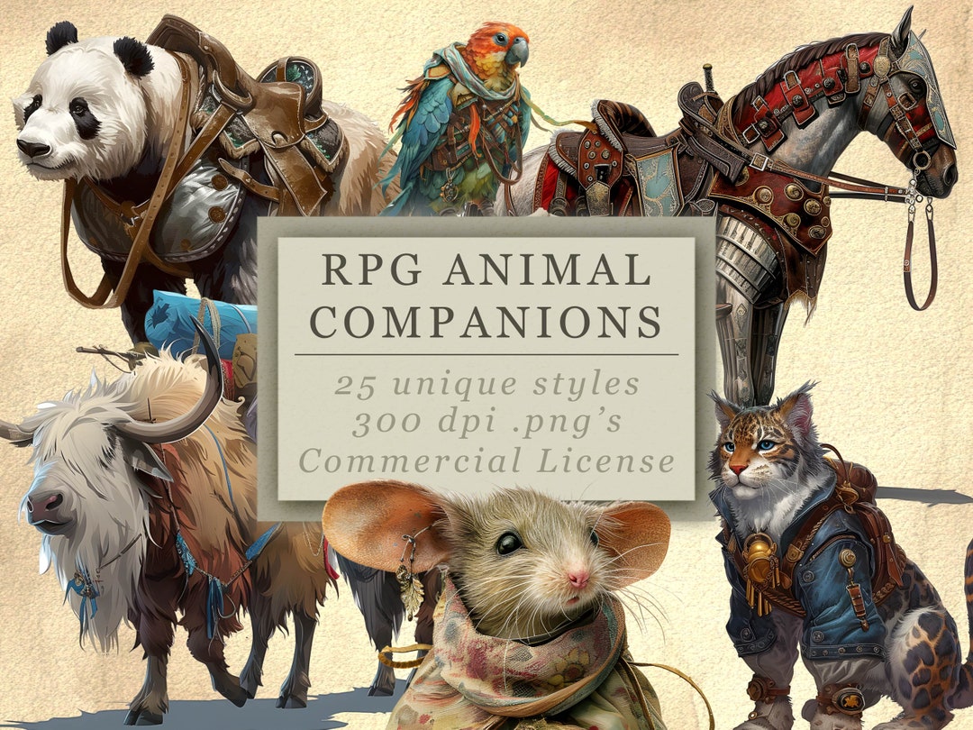 RPG Animal Companions Clip Art Collection for Art and Design, Games ...
