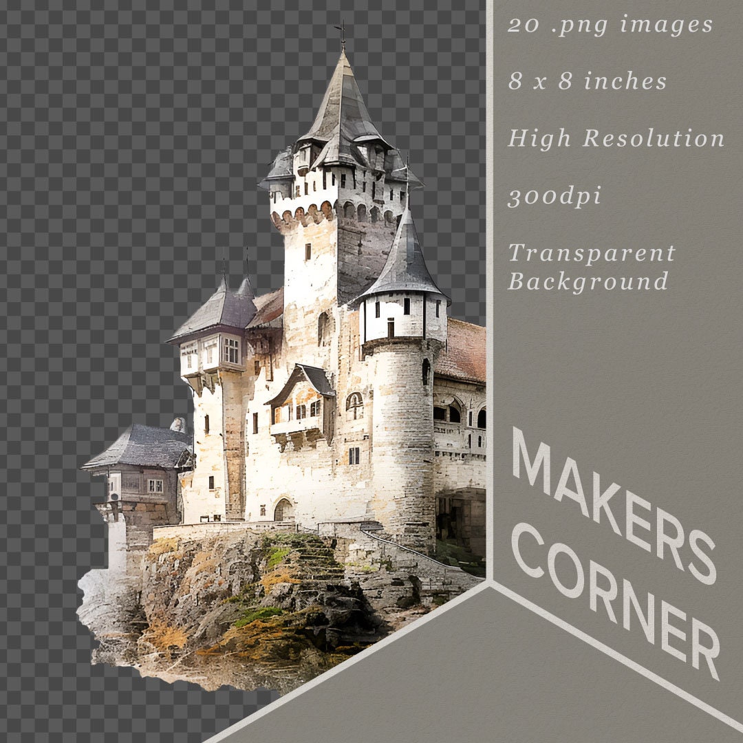 European Castles Clip Art Collection for Fantasy Art and Design ...