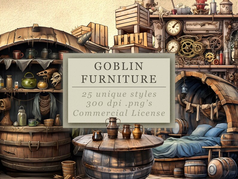 Goblin Furniture Clip Art Collection - Fantasy Rooms and Furniture ...