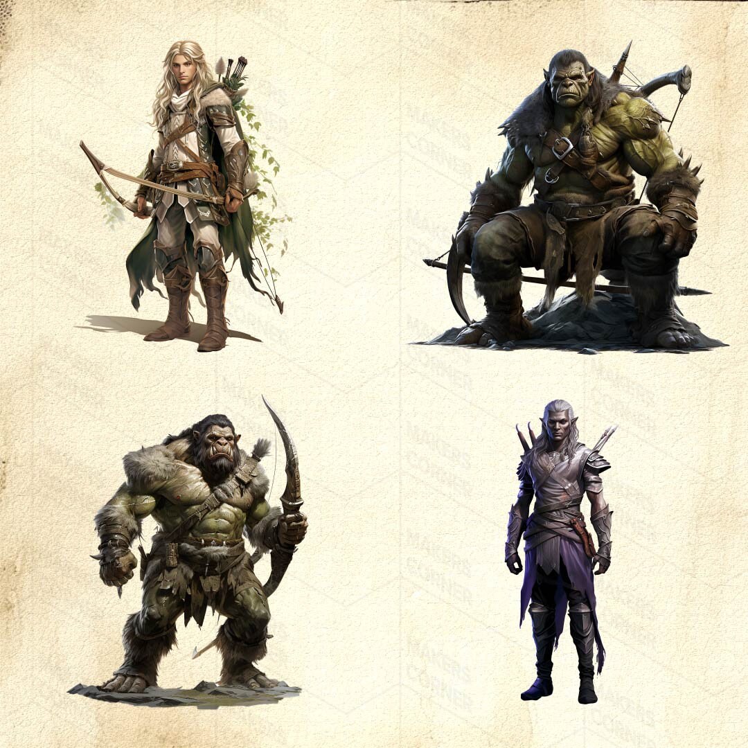 Wandering Rangers Clip Art Collection for Art and Design, RPG Graphics ...