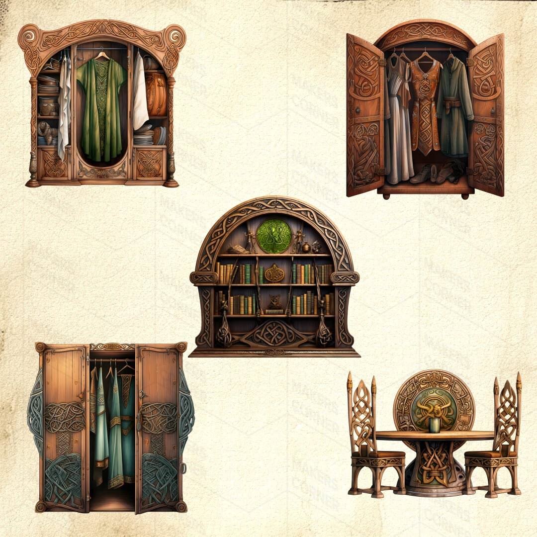 Celtic Furniture Clip Art Collection Fantasy Rooms and Furniture ...
