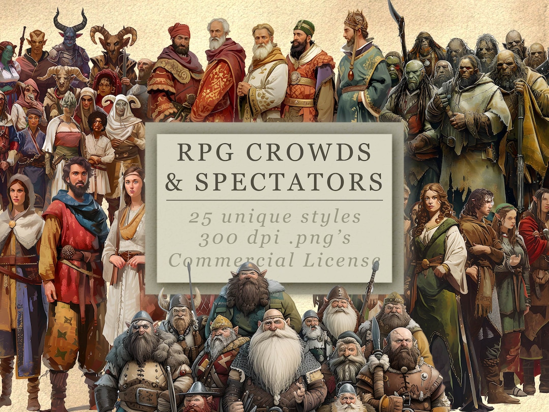 RPG Crowds and Spectators NPC Clip Art Collection for Art and Design ...