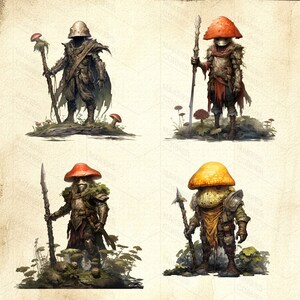 Myconian Spore People Clip Art Collection for Art and Design, Fungal ...