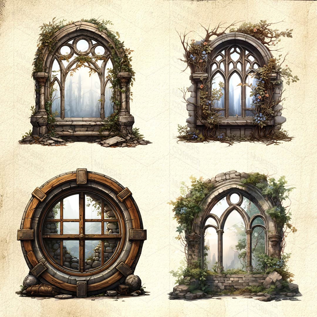 Fantastical Windows Clip Art Collection for Fantasy Art and Design ...