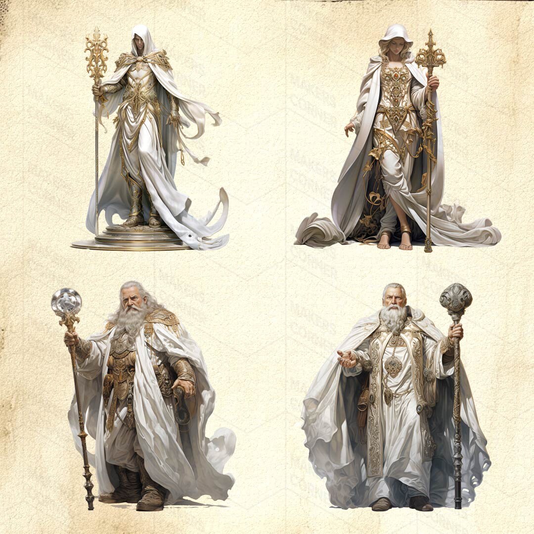 Divine Clerics Clip Art Collection for Art and Design, RPG Elements ...