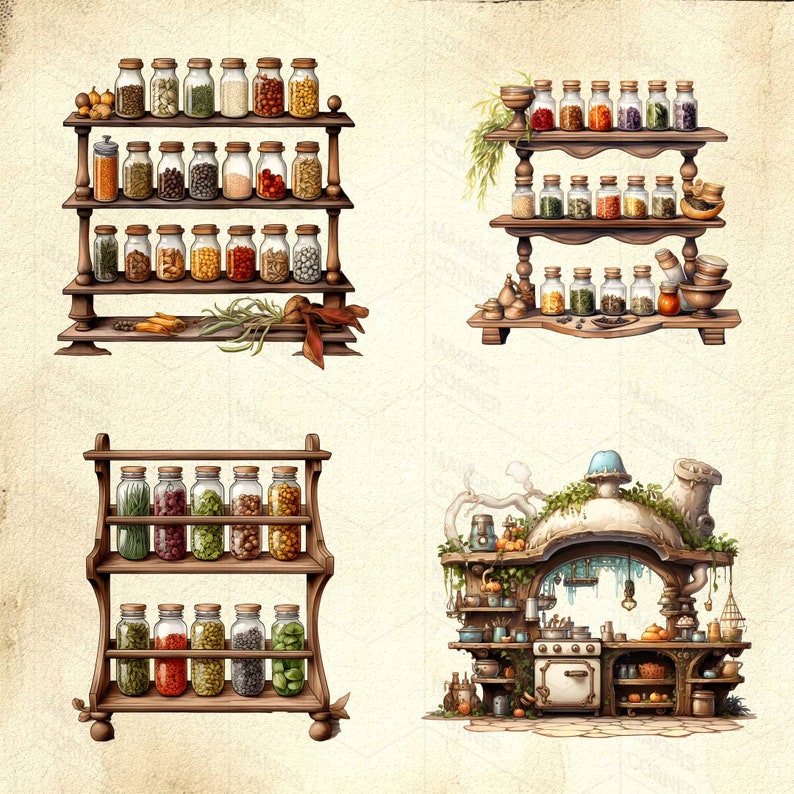 Fantasy Kitchen Clip Art Collection - Fantasy Rooms and Furniture ...