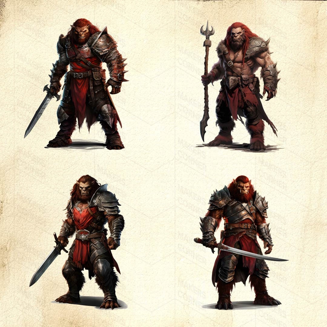 Brutish Bugbears Clip Art Collection for Art and Design, Games Night ...