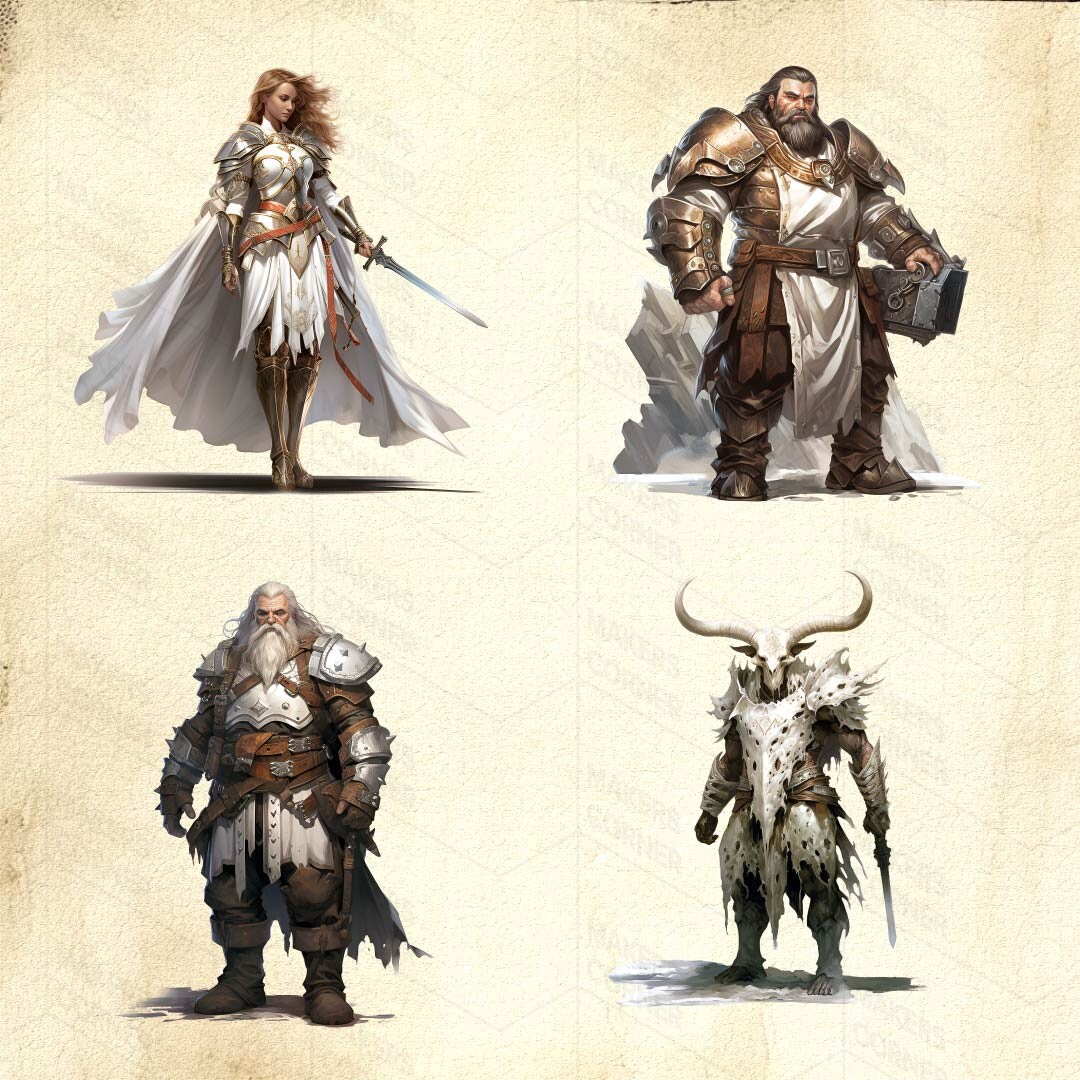 Righteous Paladins Clip Art Collection for Art and Design, RPG, Instant ...