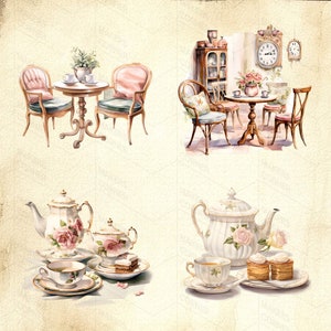 Whimsical Wonderland: Timeless Tea Room Clip Art Collection ...