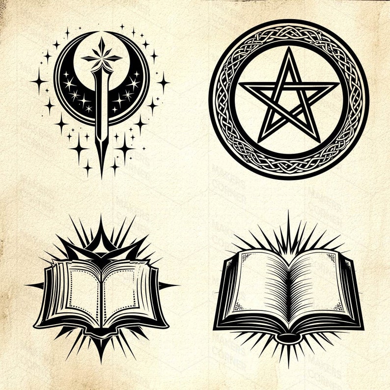 Schools of Magic Symbols Clip Art Collection - Fantasy Magical Graphics ...