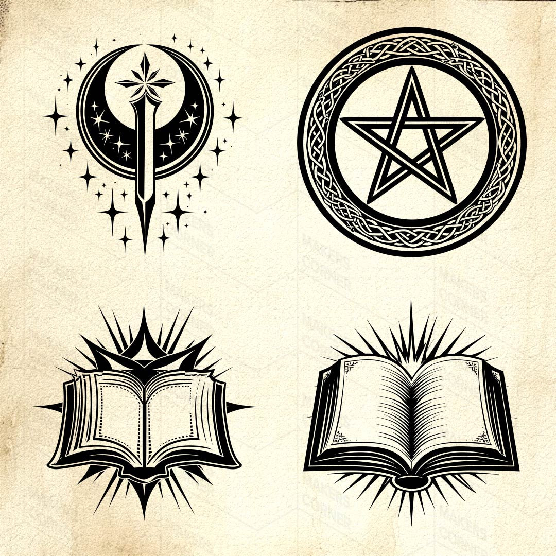 Schools of Magic Symbols Clip Art Collection Fantasy Magical Graphics ...