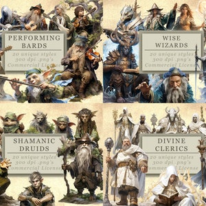 12 Packs! 240 Pngs! Ultimate Fantasy Class Clip Art Bundle for Art and ...