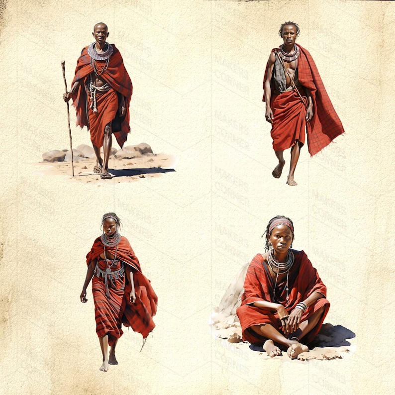 African Tribes People Clip Art Collection for Art and Design Indigenous ...