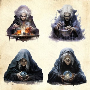 Conjuring Witches Clip Art Collection for Art and Design, Halloween ...