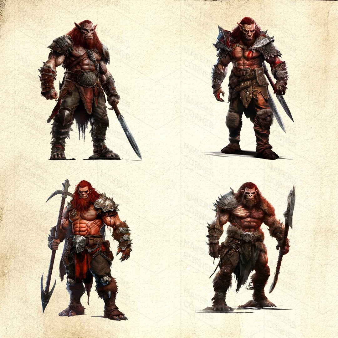 Brutish Bugbears Clip Art Collection for Art and Design, Games Night ...