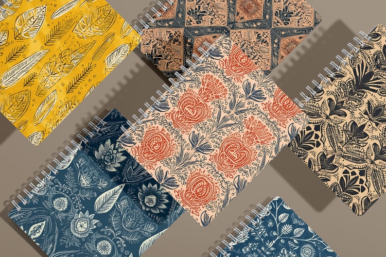 Indian Woodblock Digital Design Papers, Seamless Pattern, Repeating ...