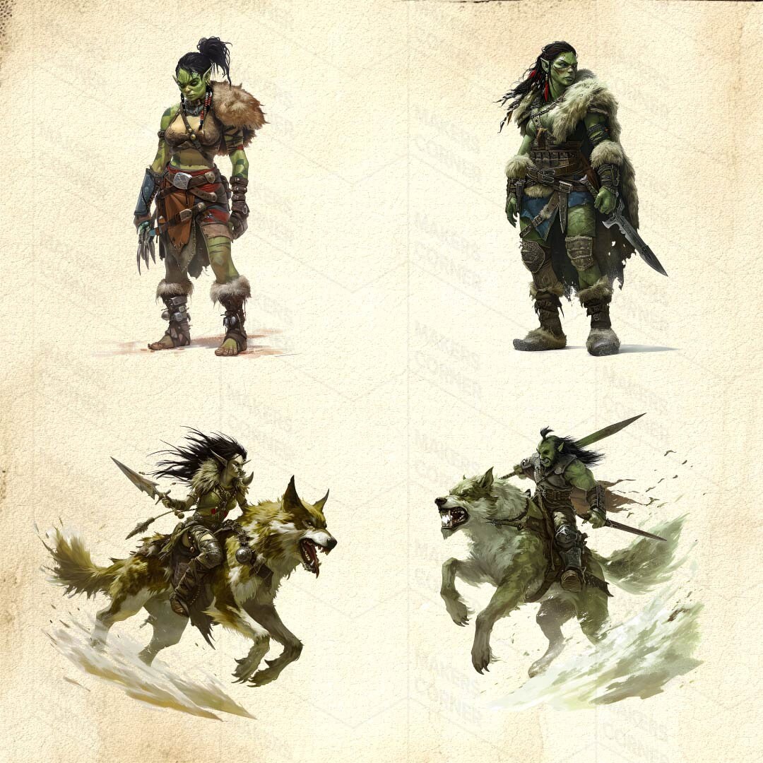 Cut Throat Orcs Clip Art Collection for Art and Design, Games Night ...