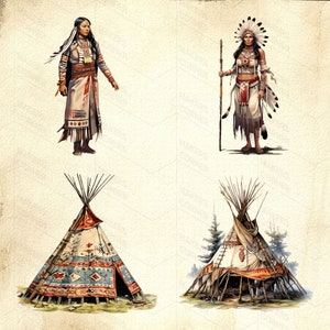 Native American Warriors Clip Art Collection for Art and Design ...