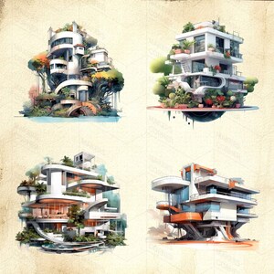 Neofuture Homes Clip Art Collection for Fantasy Art and Design ...