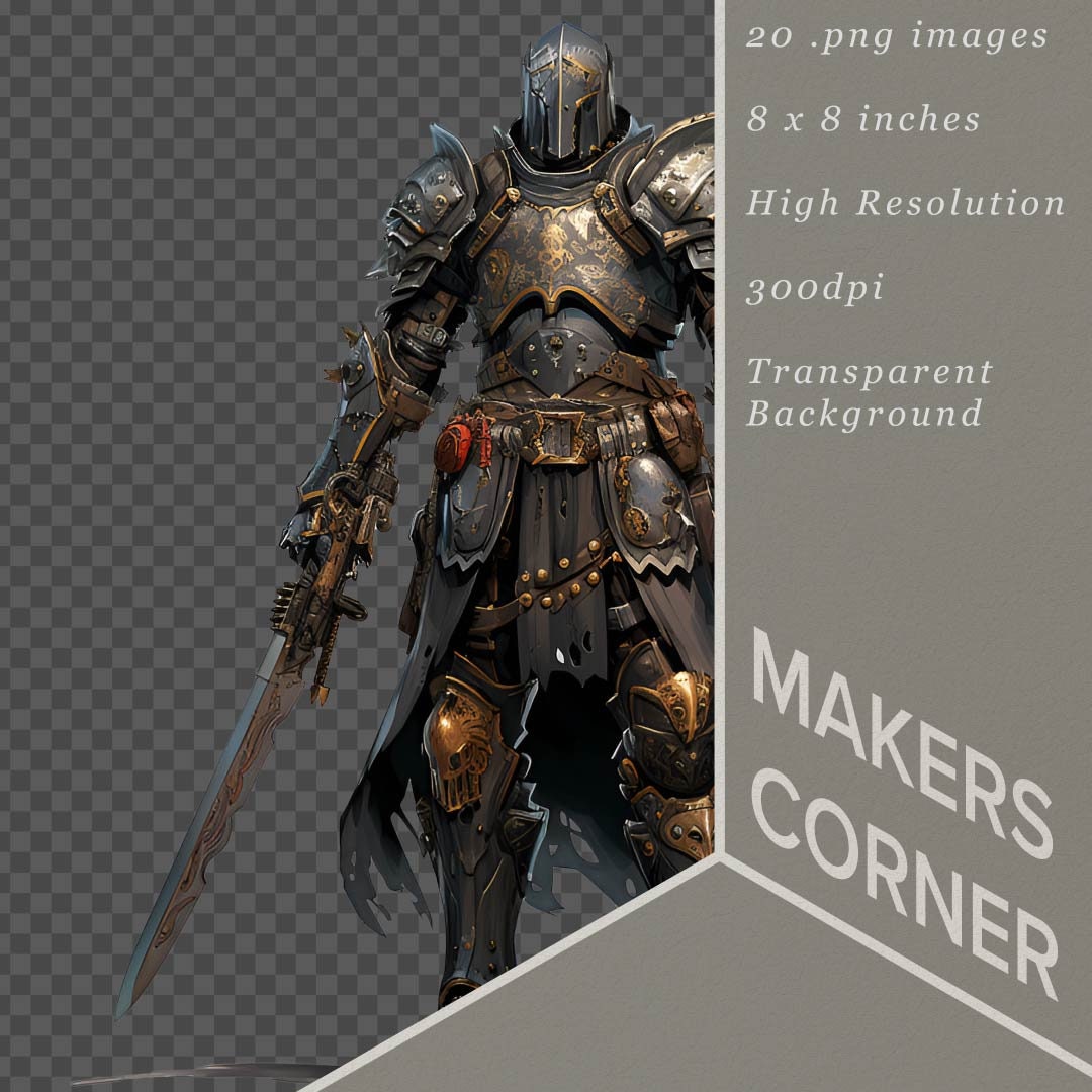 Steampunk Knights Clip Art Collection Digital Download for Art and ...