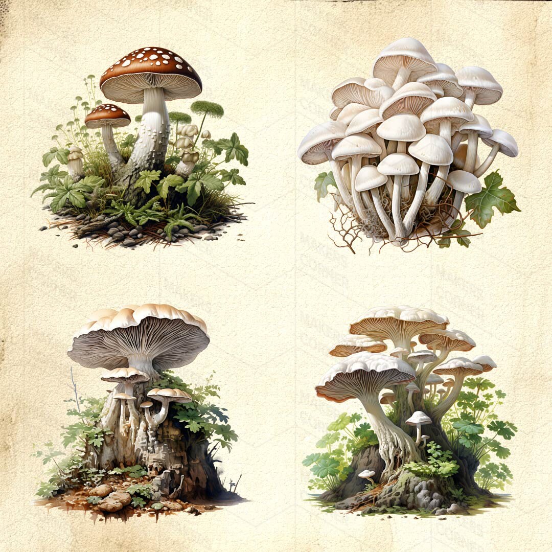 Mushrooms & Toadstools Clip Art Collection for Art and Design ...