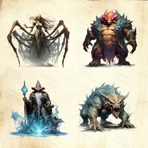Fantasy RPG Bosses Clip Art Collection for Art and Design, Fantasy Art ...