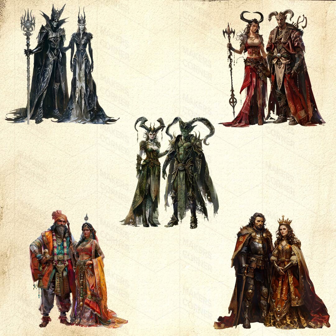 RPG Fantasy Kings & Queens NPC Clip Art Collection for Art and Design ...