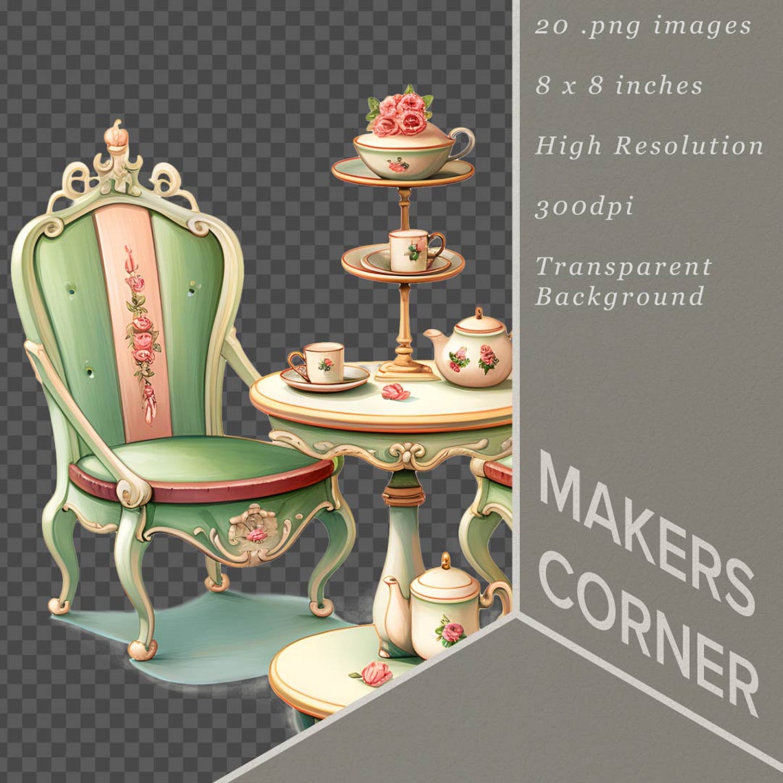 Whimsical Wonderland: Timeless Tea Room Clip Art Collection Enchanting ...