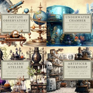245 Images! Ultimate Fantasy Rooms Clip Art Bundle for Fantasy Art and ...