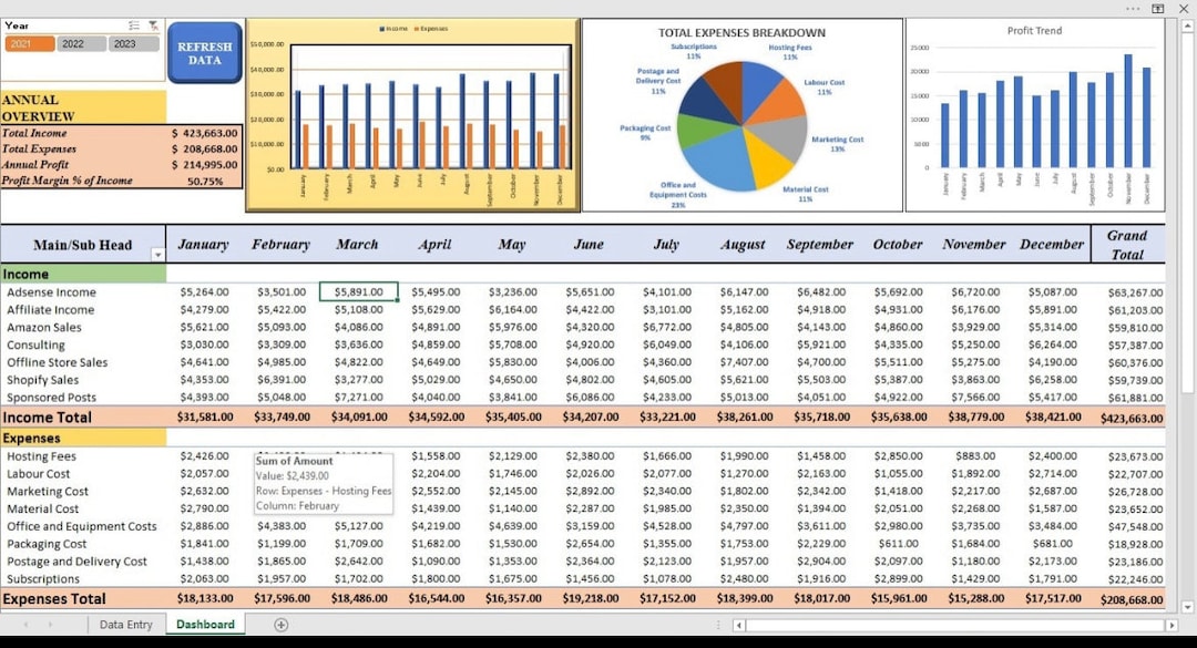 Downloadable Bookkeeping Template Excel With Macros - Etsy