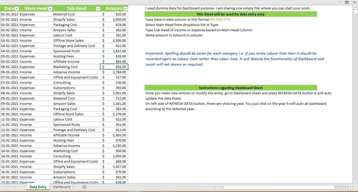 Downloadable Bookkeeping Template Excel With Macros - Etsy