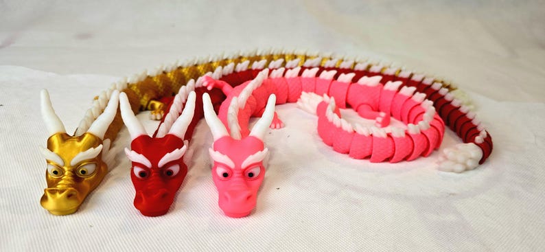 22" 3D Printed Flexible Articulated Dragon - Etsy