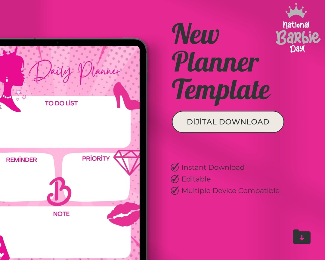 Printable Barbie Daily Planner | Barbie to Do List | Digital Barbie ...