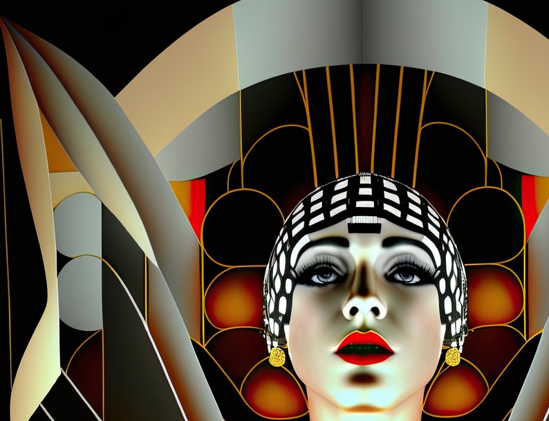 Digital Art Deco Portrait of Cabaret Dancer Art Deco Art - Etsy