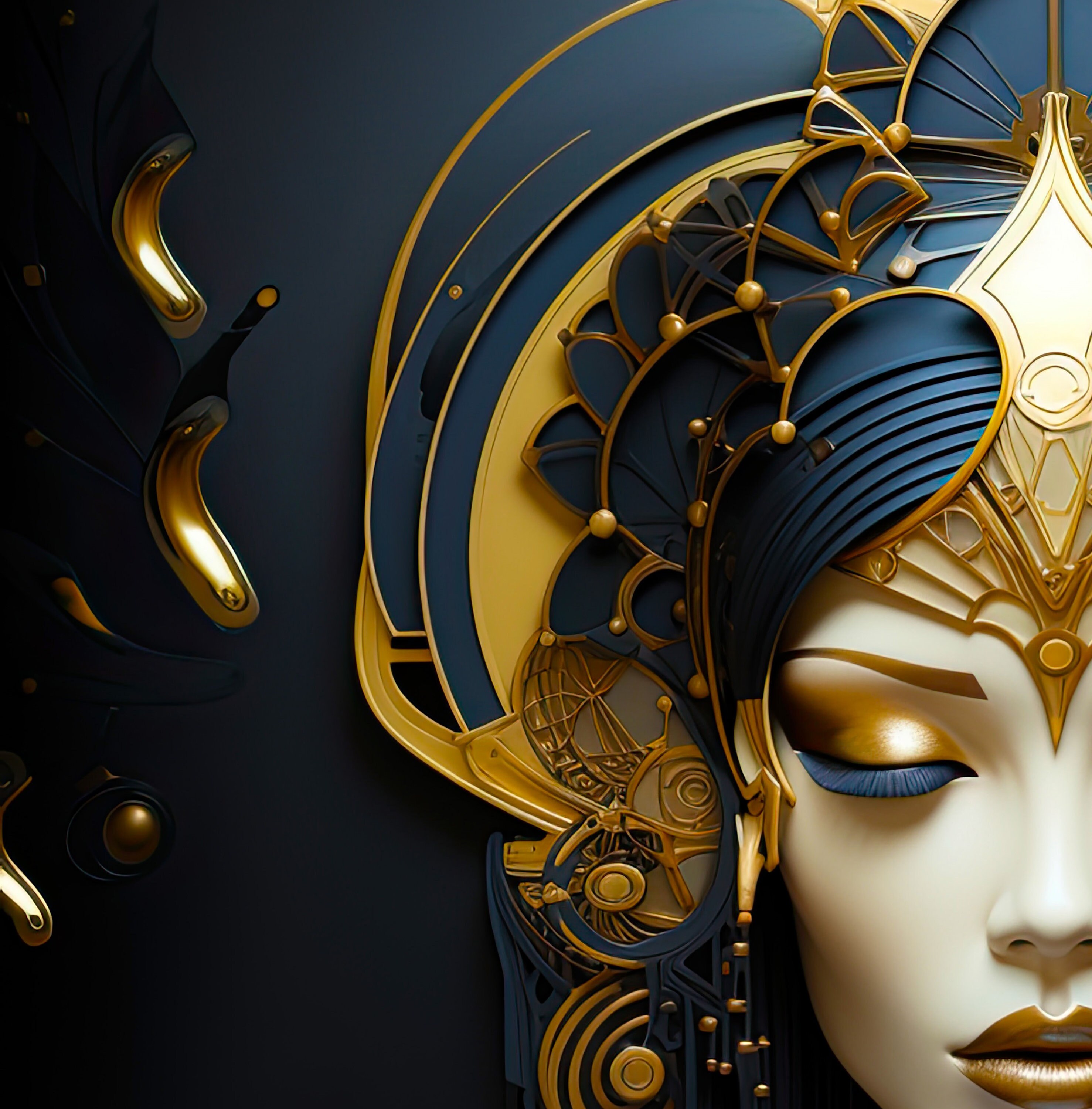 Vintage Glamour Modern Art Deco Print Radiant Goddess Art Regal Deep ...