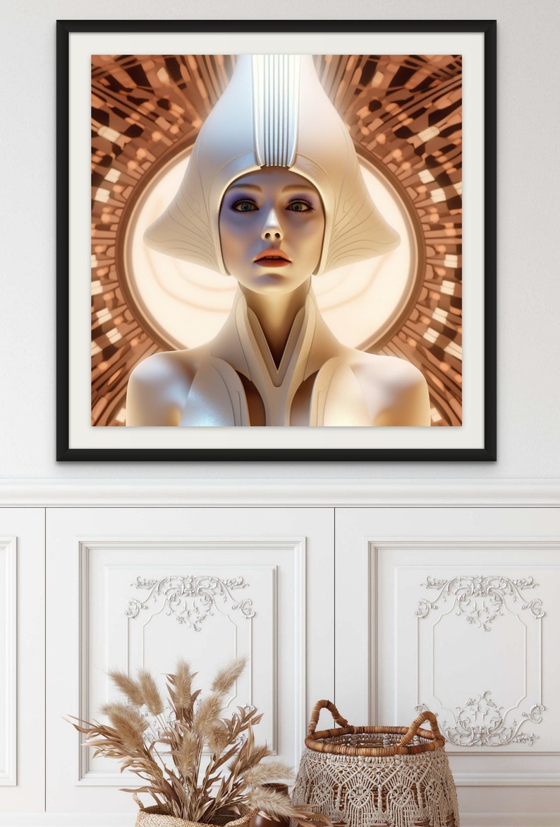 Digital Art Deco Print of Space Girl for Your Wall Art and Home Decor ...